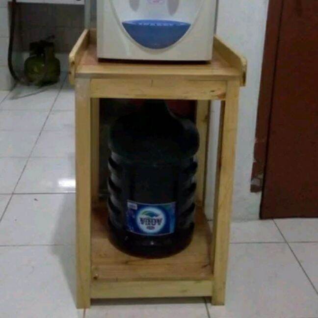 Meja Dispenser/Tempat Menaruh Galon Dua Tingkat Kayu Jatibelanda ...