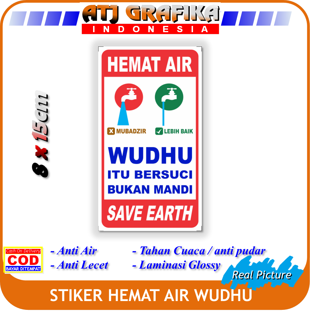 Stiker Hemat air wudhu sticker masjid musholla rumah save earth ...