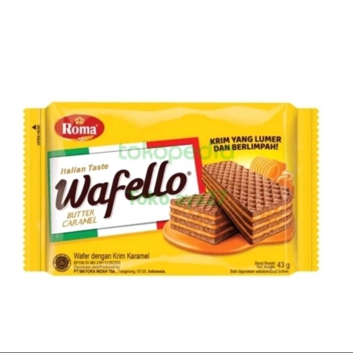 wafello wafer butter caramel 43gram isi 5 pcs | Lazada Indonesia