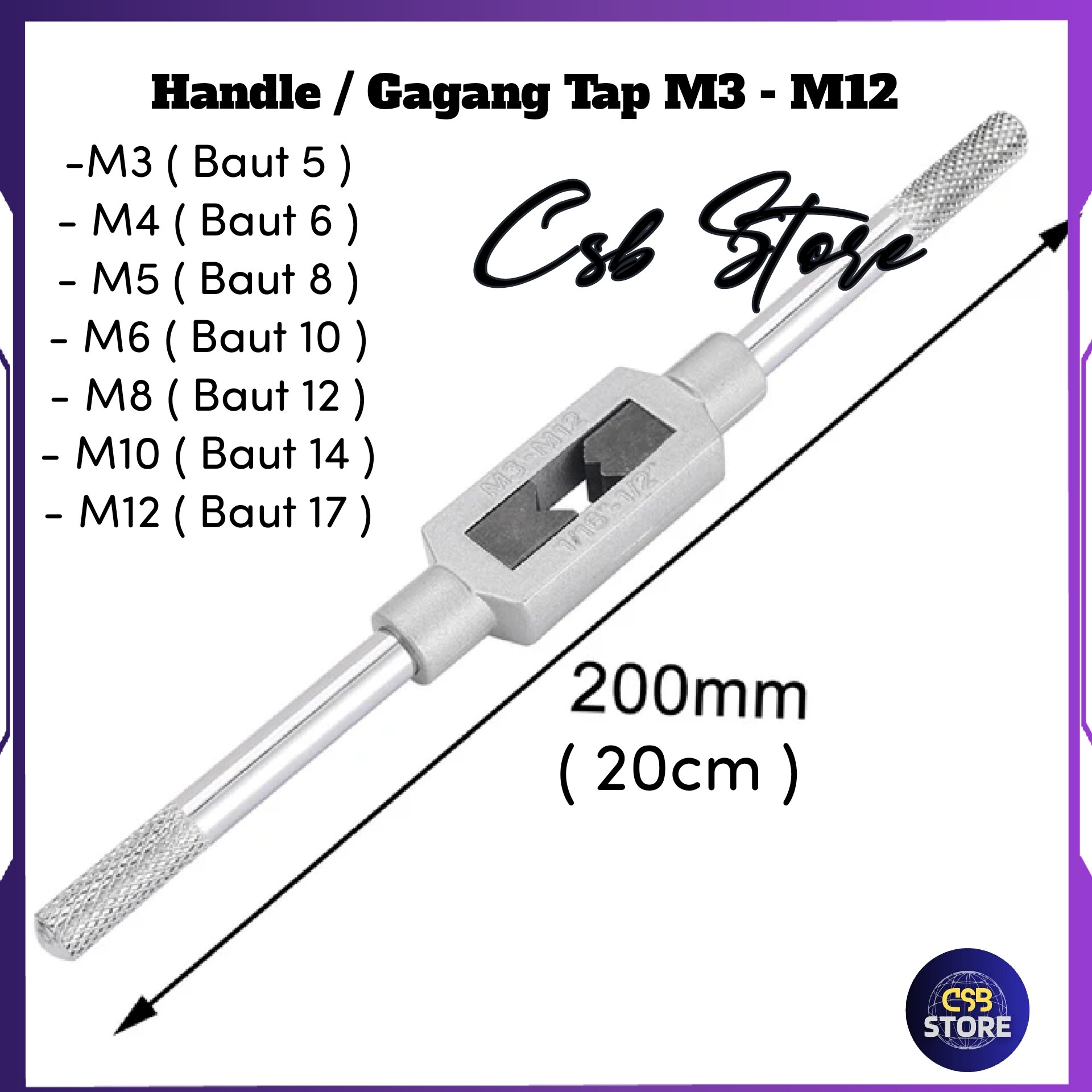 Handle | Gagang Tap M3 - M12 Untuk Membuat Drat Ulir | Lazada Indonesia
