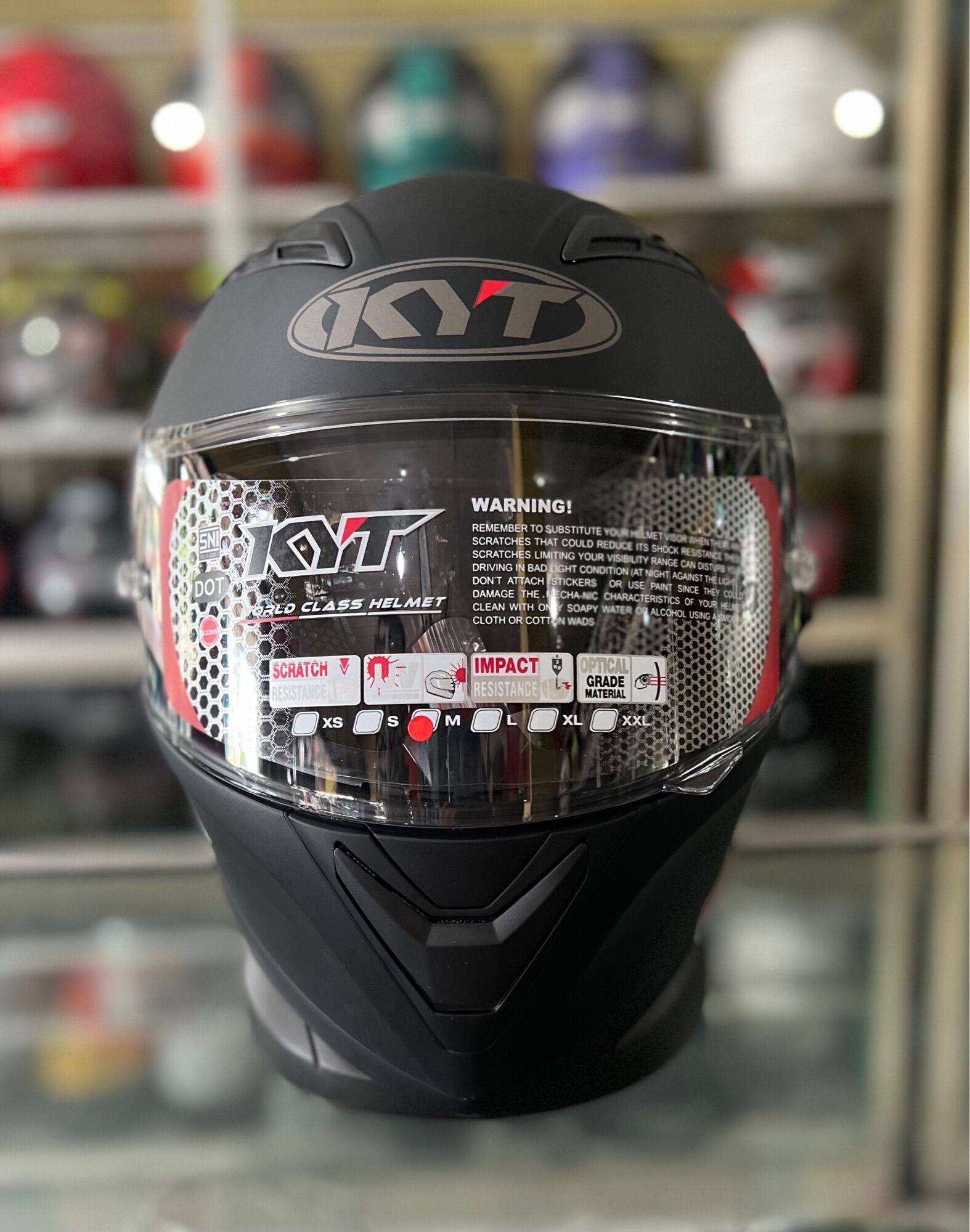 HELM KYT FALCON FR SOLID BLACK DOF HELM FULL FACE DOUBLE VISOR ORIGINAL ...