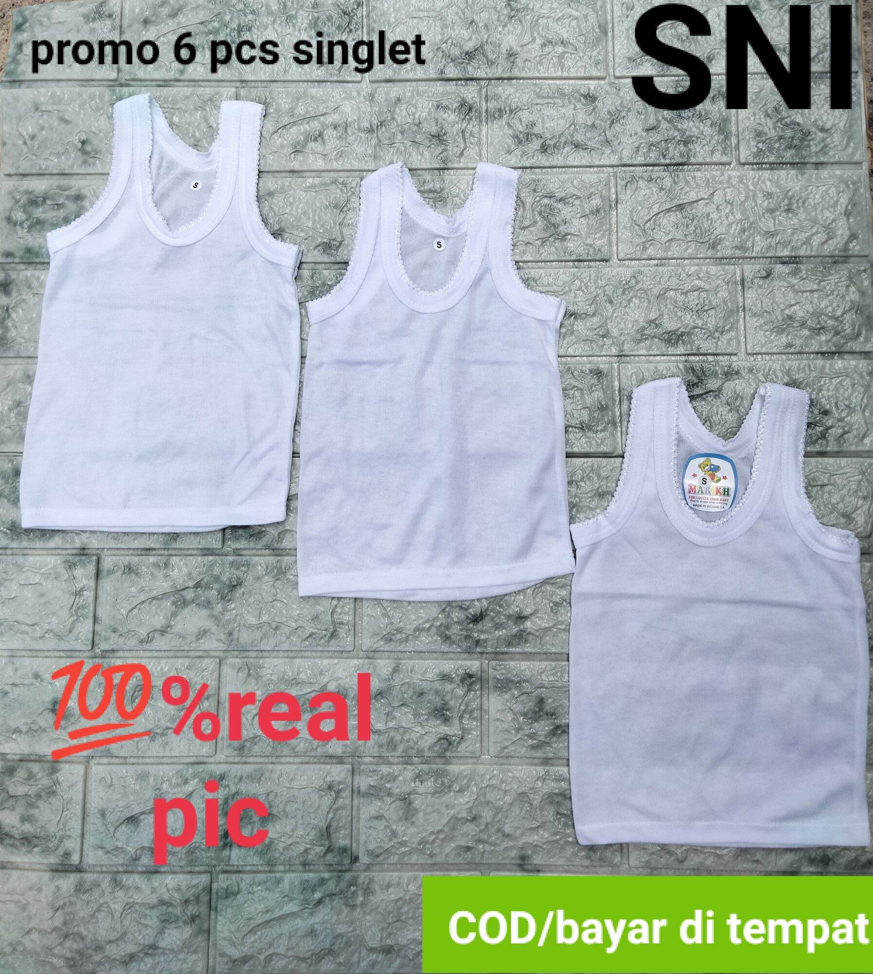 SINGLET ANAK PROMO 6 PCS ANAK/SINGLET MURAH/SINGLET TEBAL DAN LEMBUT ...