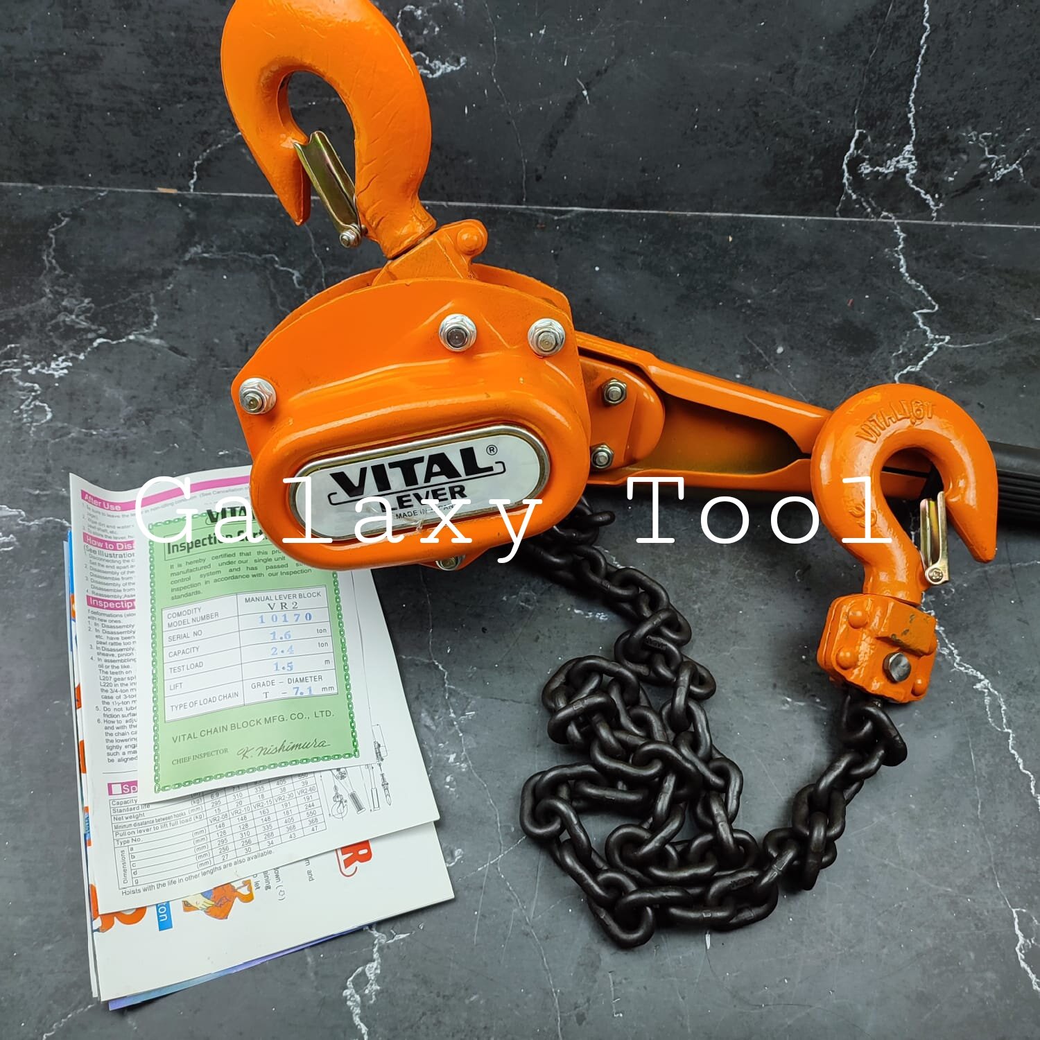 Lever Block Vital 6 Ton x 1.5 Meter / V-Lever Chain Block Vital VR60 ...