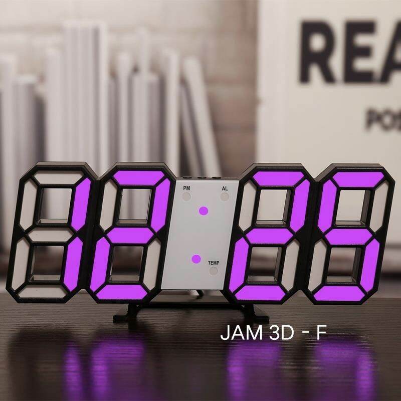 JAM DINDING DIGITAL LED/JAM MEJA-ALARM-SUHU/JAM 3D BESAR MODERN ...
