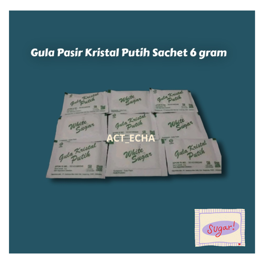 Gula Pasir Kristal Putih Sachet 6 gram/gula hotel/coffeshop/cafe ...