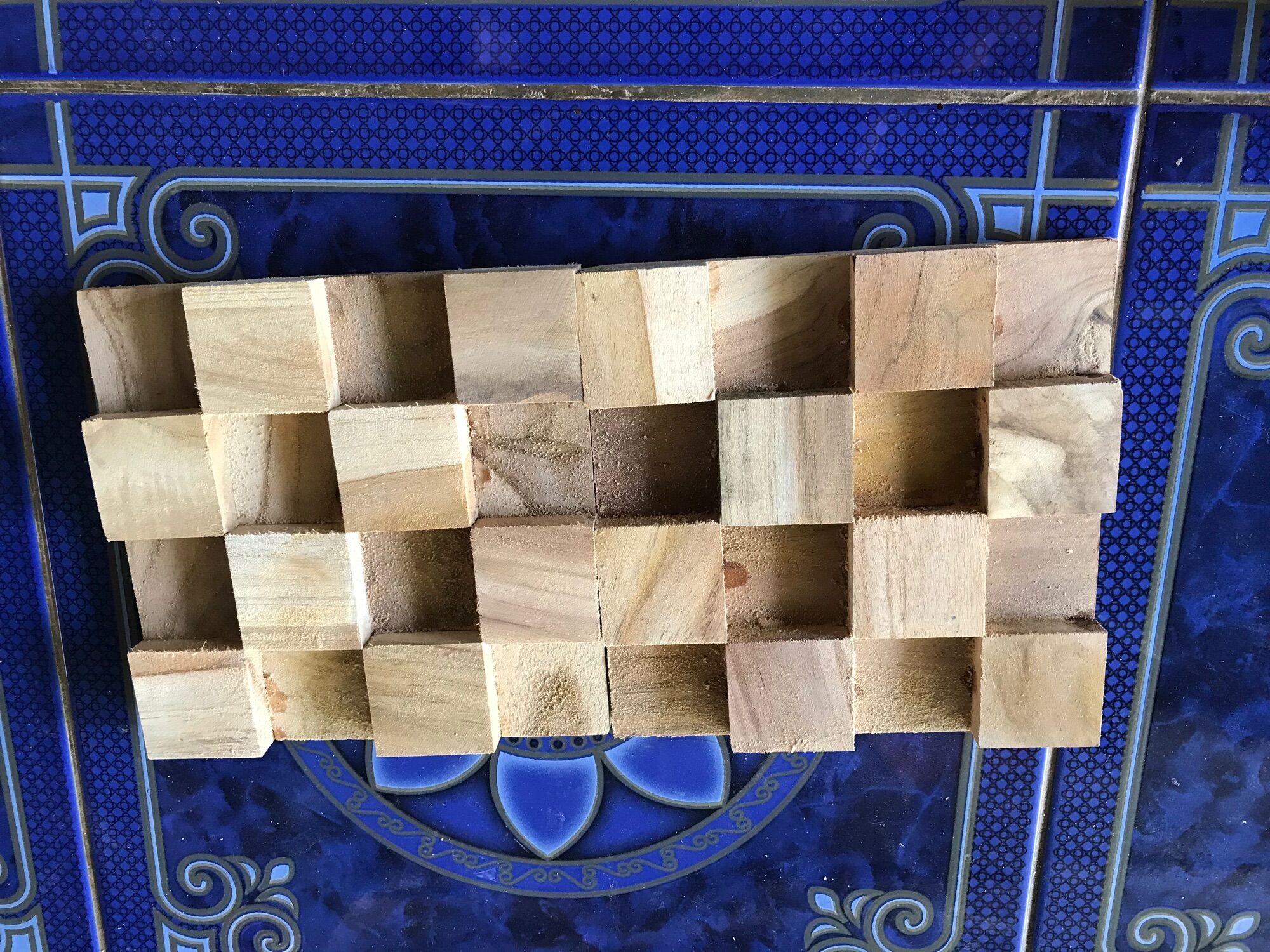 Dinding kayu jati 3d motif kotak | Lazada Indonesia