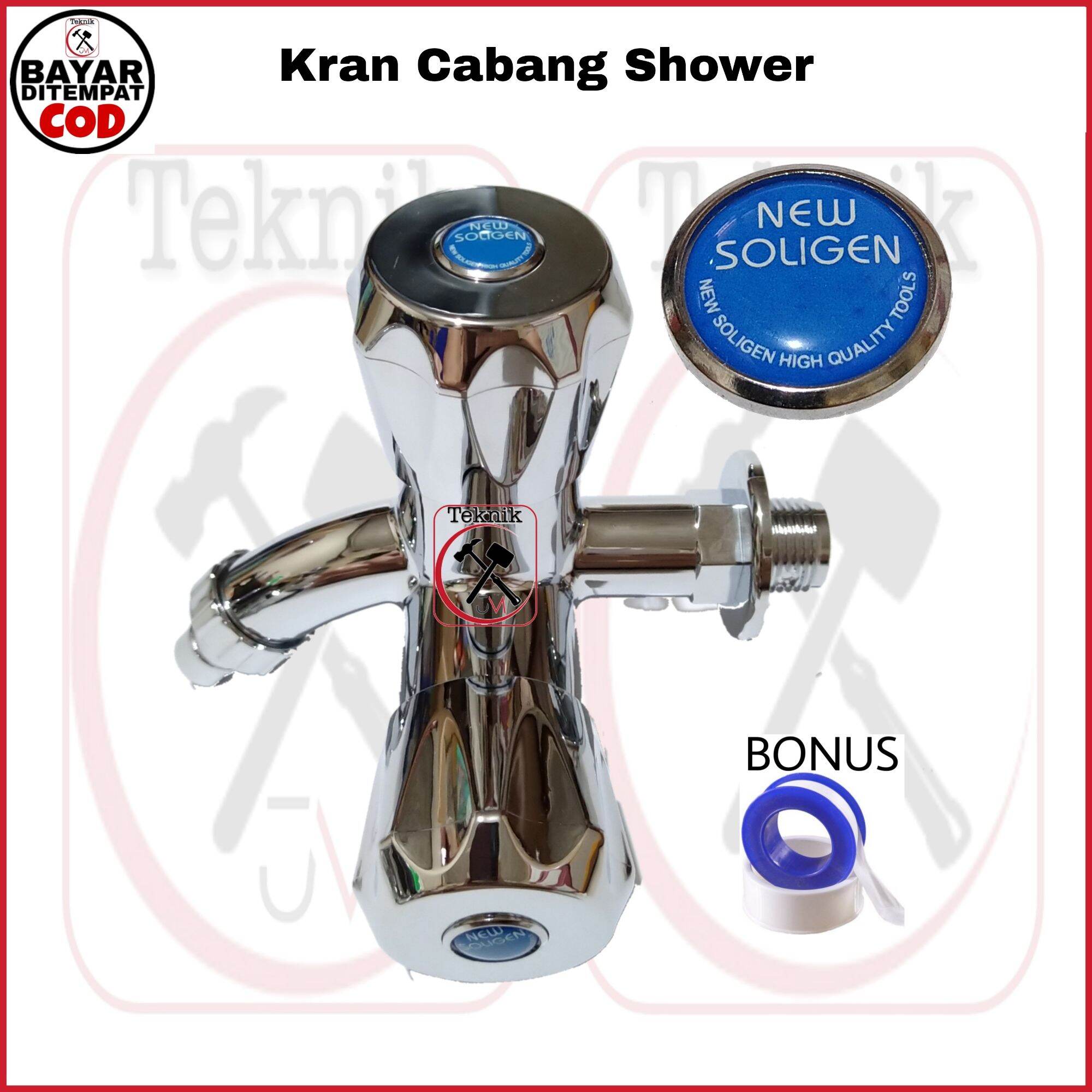Kran Cabang Shower 2 Lubang Jumbo - Keran Air Jet Hand Shower Kamar ...