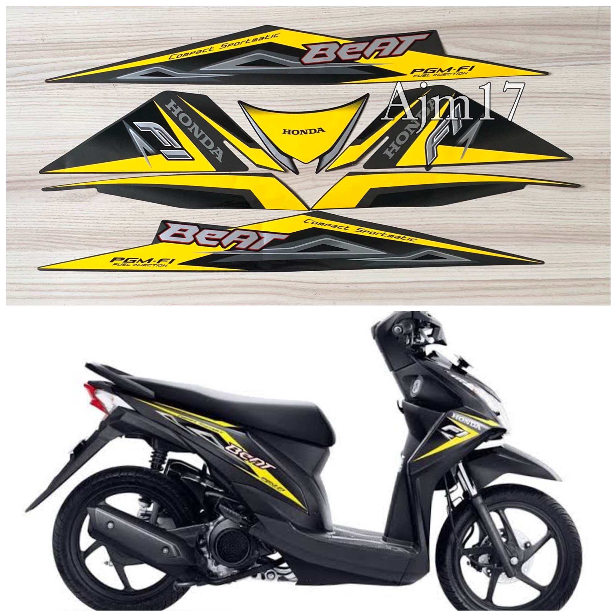 STIKER STRIPING BEAT 2014 HITAM KUNING | Lazada Indonesia