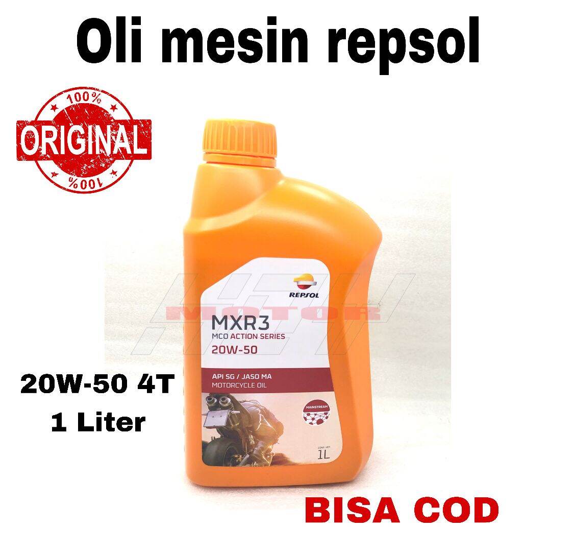 oli mesin repsol moto super 20W-50 4T 1 liter original | Lazada Indonesia