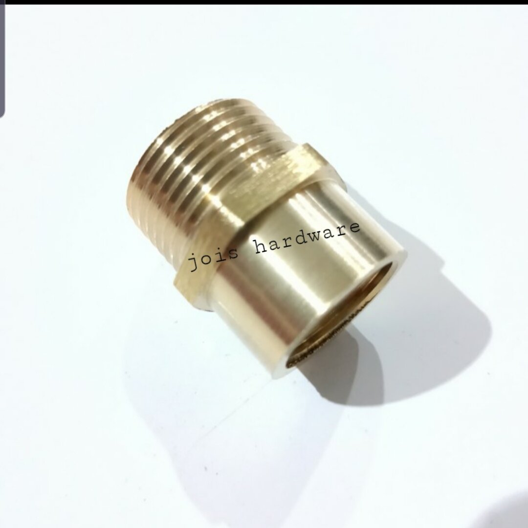 Nepel Sok Sambung Kuningan Drat Luar 3/4" × Drat Dalam 1/2" - Nepel Sok Sambung Kuningan ...
