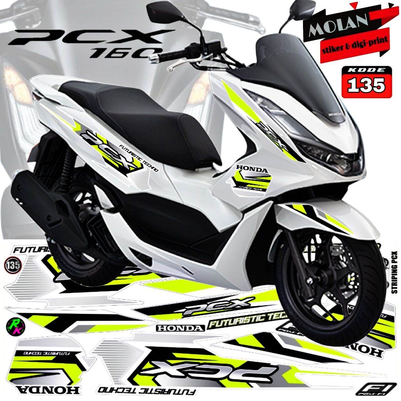 Decal Sticker Striping Variasi All New Honda PCX 160 - New PCX 160 2022 ...