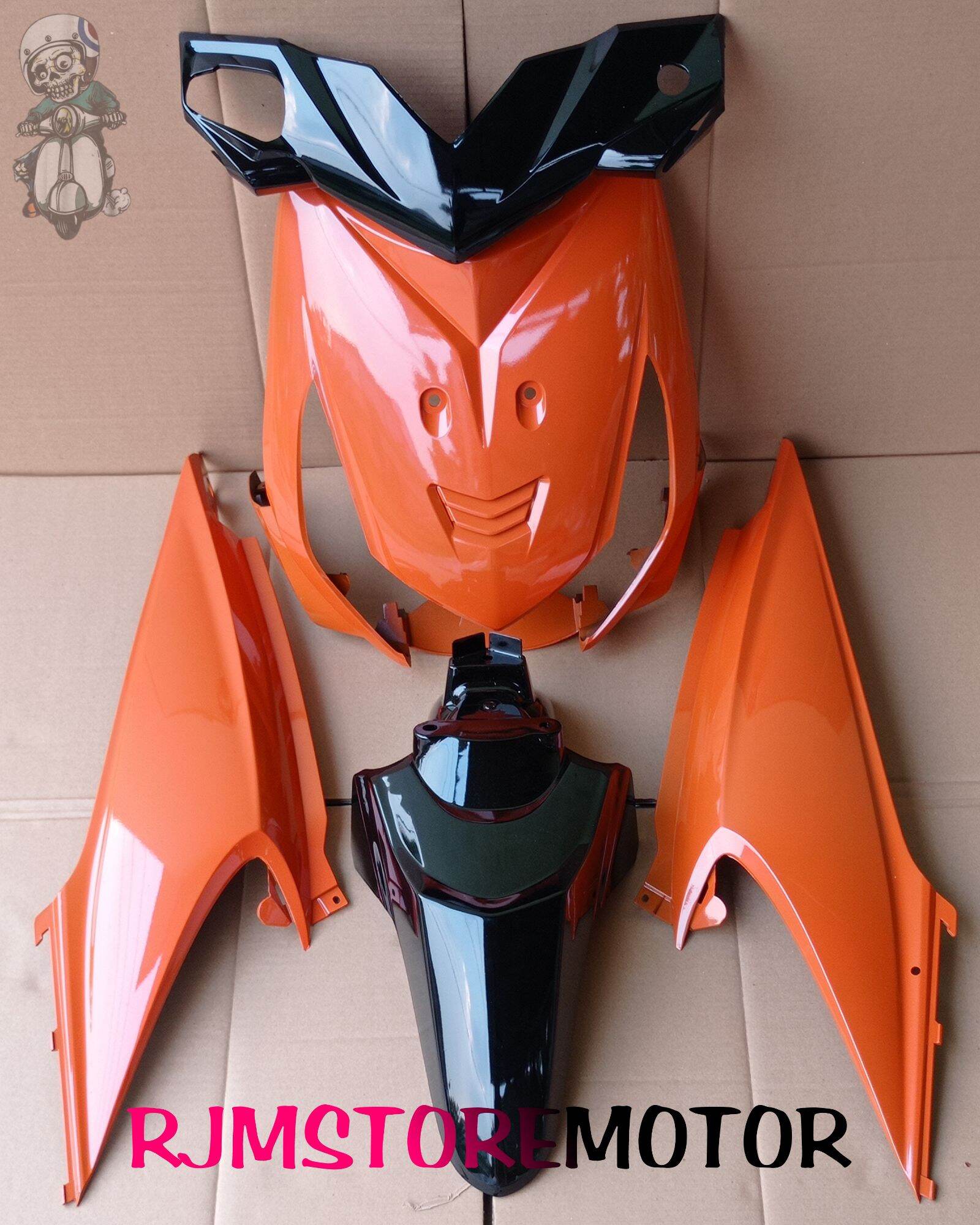 COVER FULL BODY HALUS HONDA BEAT KARBU 2010-2012 WARNA OREN HITAM ...