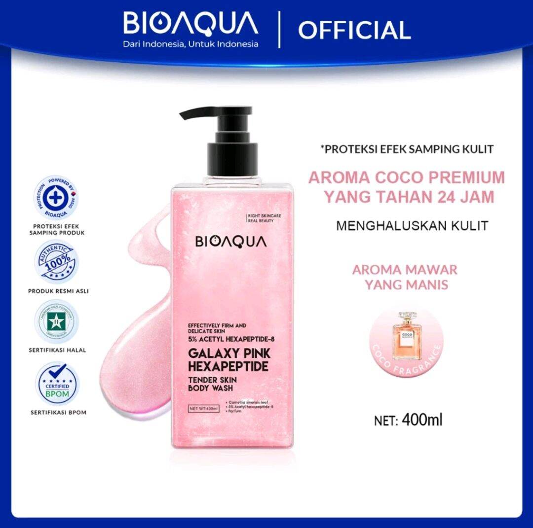 RRS ️ BIOAQUA - 24k Gold Body Wash 400ml Shower Gel English Pear & Freesia Scent | Sabun Mandi ...