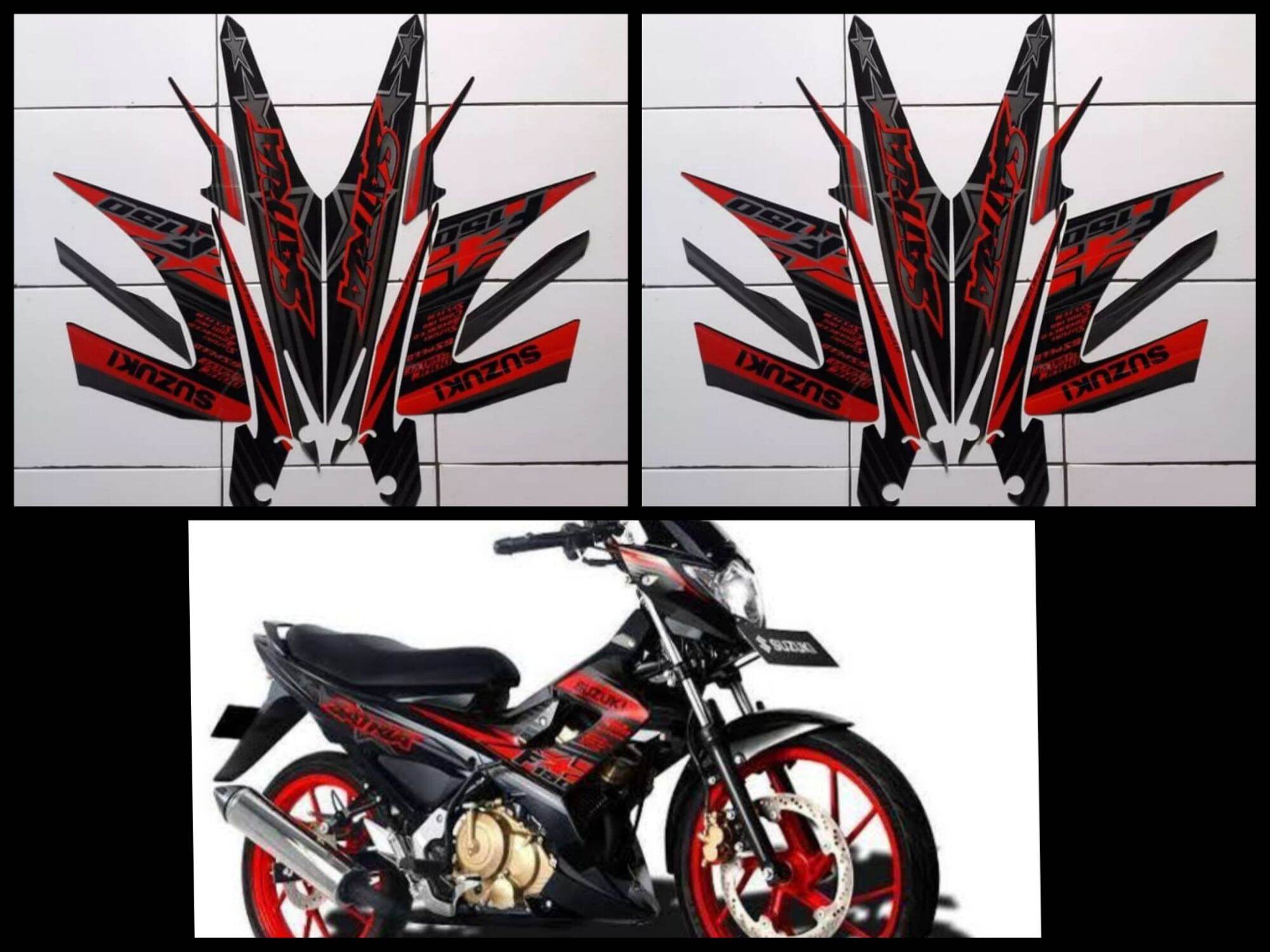 Satria Fu Airbrush Merah Hitam