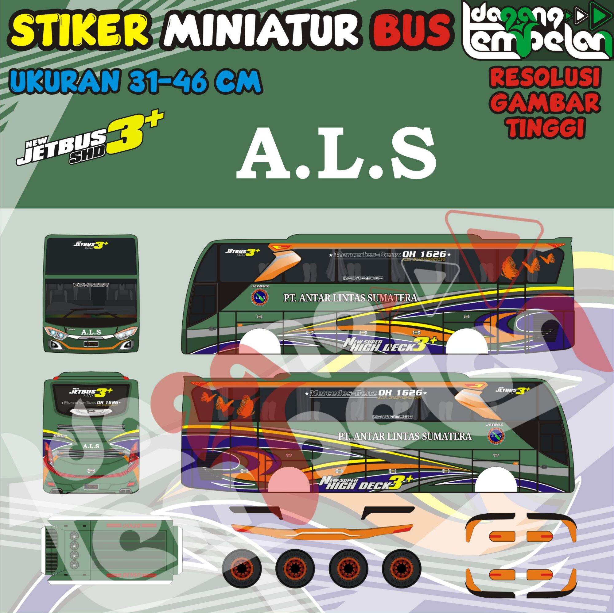 Stiker Miniatur Bus ALS | Lazada Indonesia