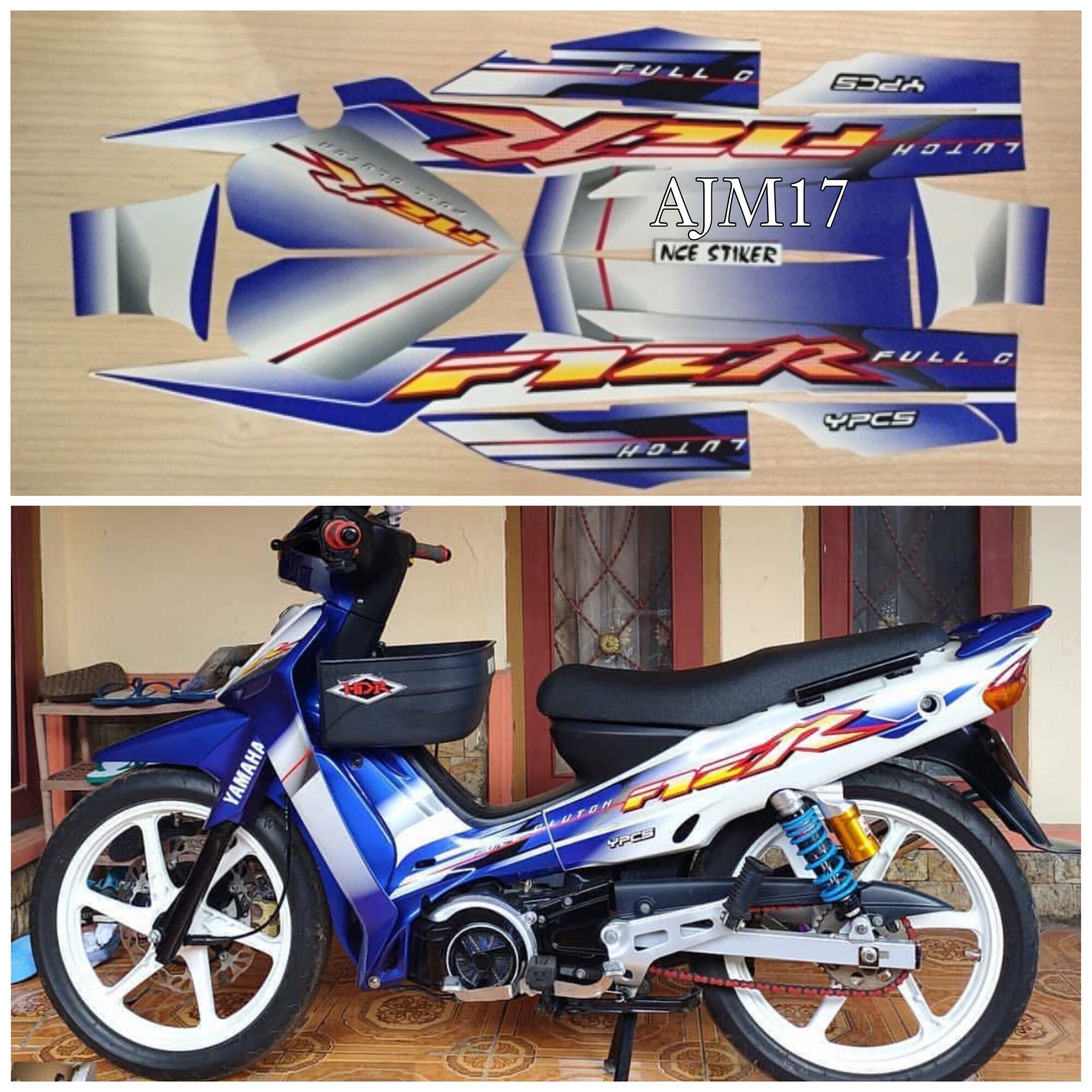 STIKER STRIPING MOTOR F1ZR 2003 BIRU PUTIH | Lazada Indonesia