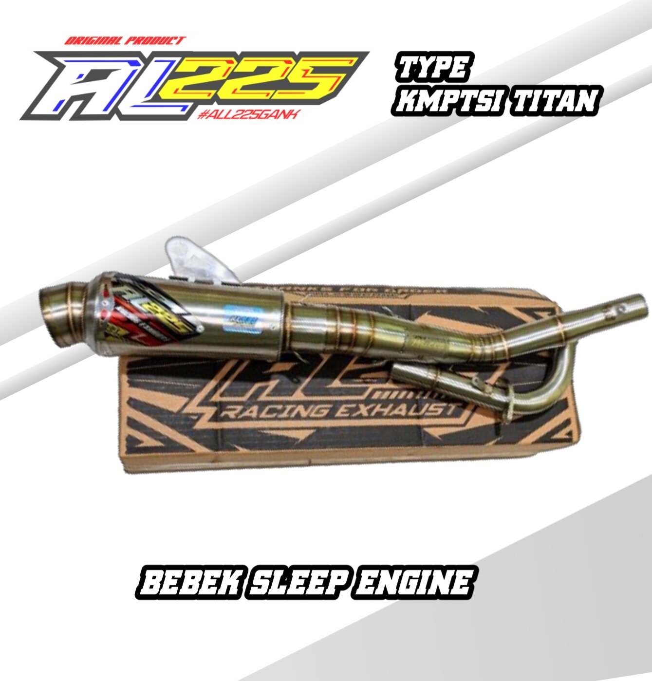 Knalpot bebek sleep engine Type Kmptsi Original AL225 RACING EXHAUST ...