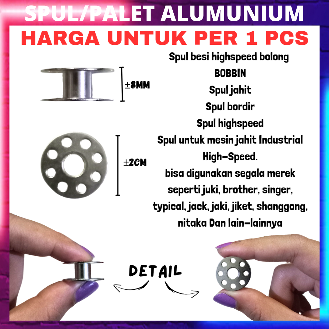 SPUL ALUMUNIUM MESIN JAHIT BOBBIN SPOOL PALET BENANG SEPUL | Lazada ...
