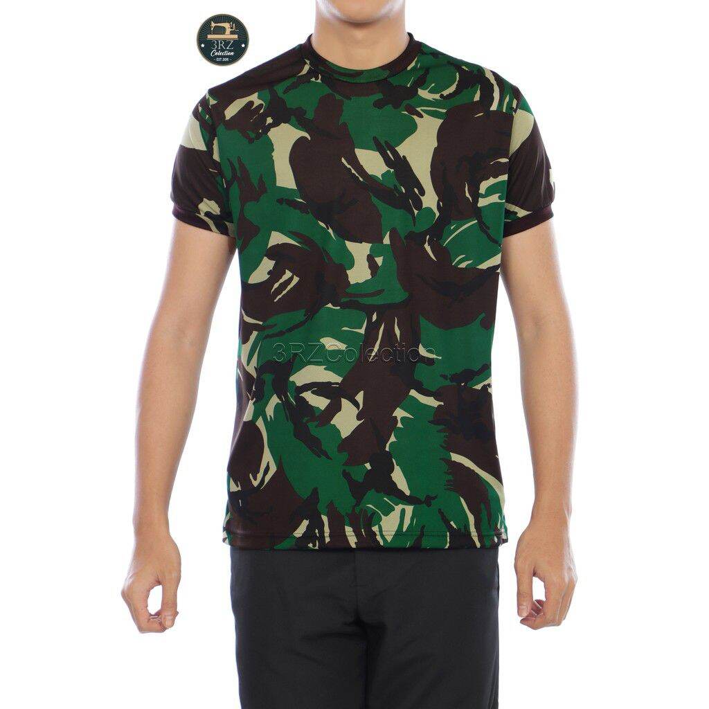 Kaos Loreng Baju Kaos Doreng Kaos TNI Hijau Botol Kaos Army Baju Loreng Malvinas Leher Tinggi ...