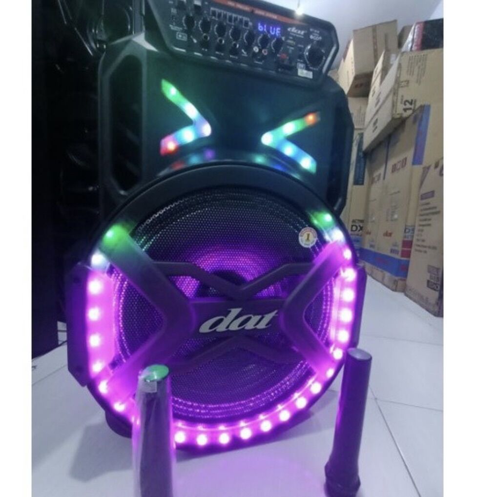 SPEAKER PORTABLE DAT DT1810FT DT 1810 FT 18 INCH FREE 2 MIC WIRELESS ...