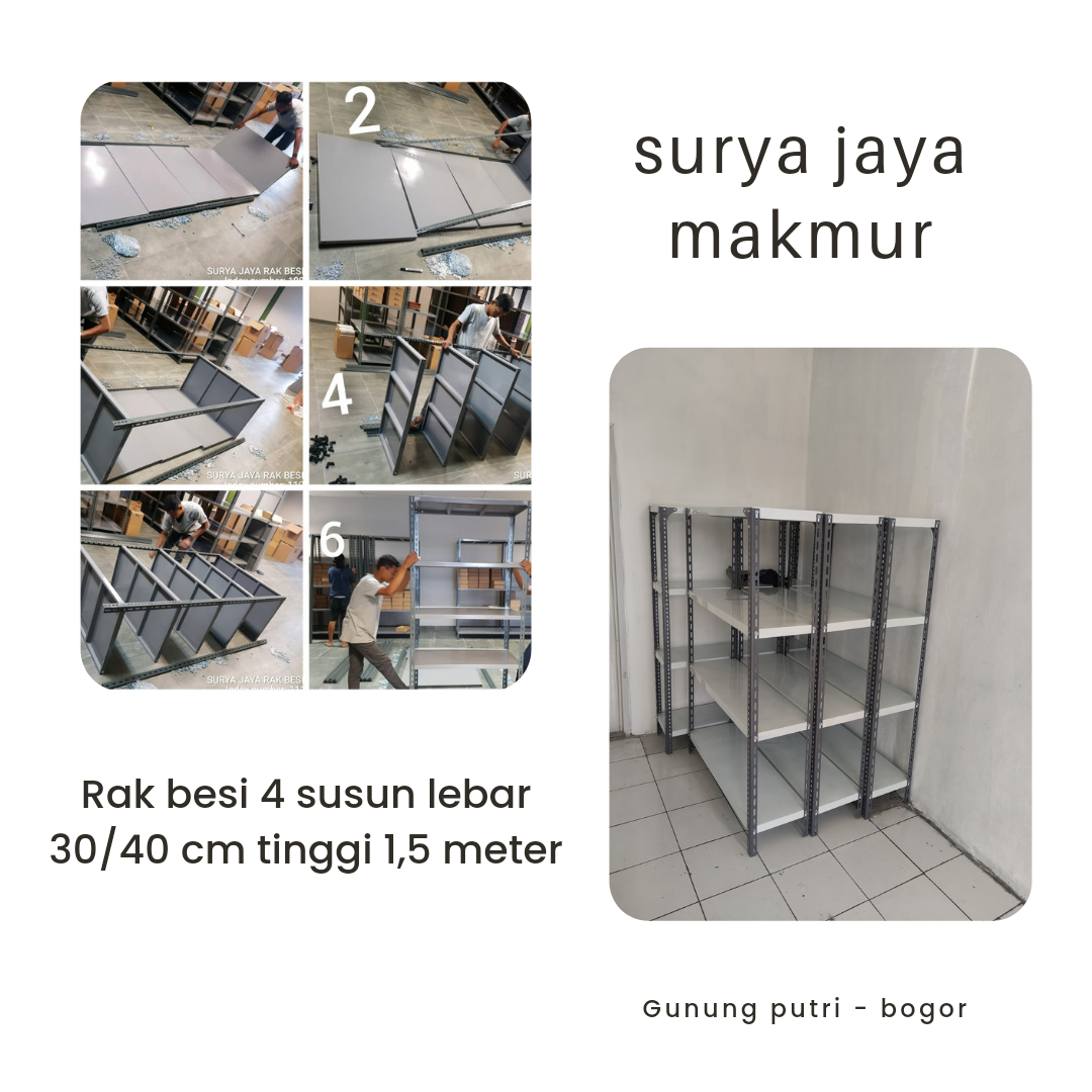 RAK BESI 4 SUSUN TINGGI 1,5 METER LEBAR 40 CM | Lazada Indonesia