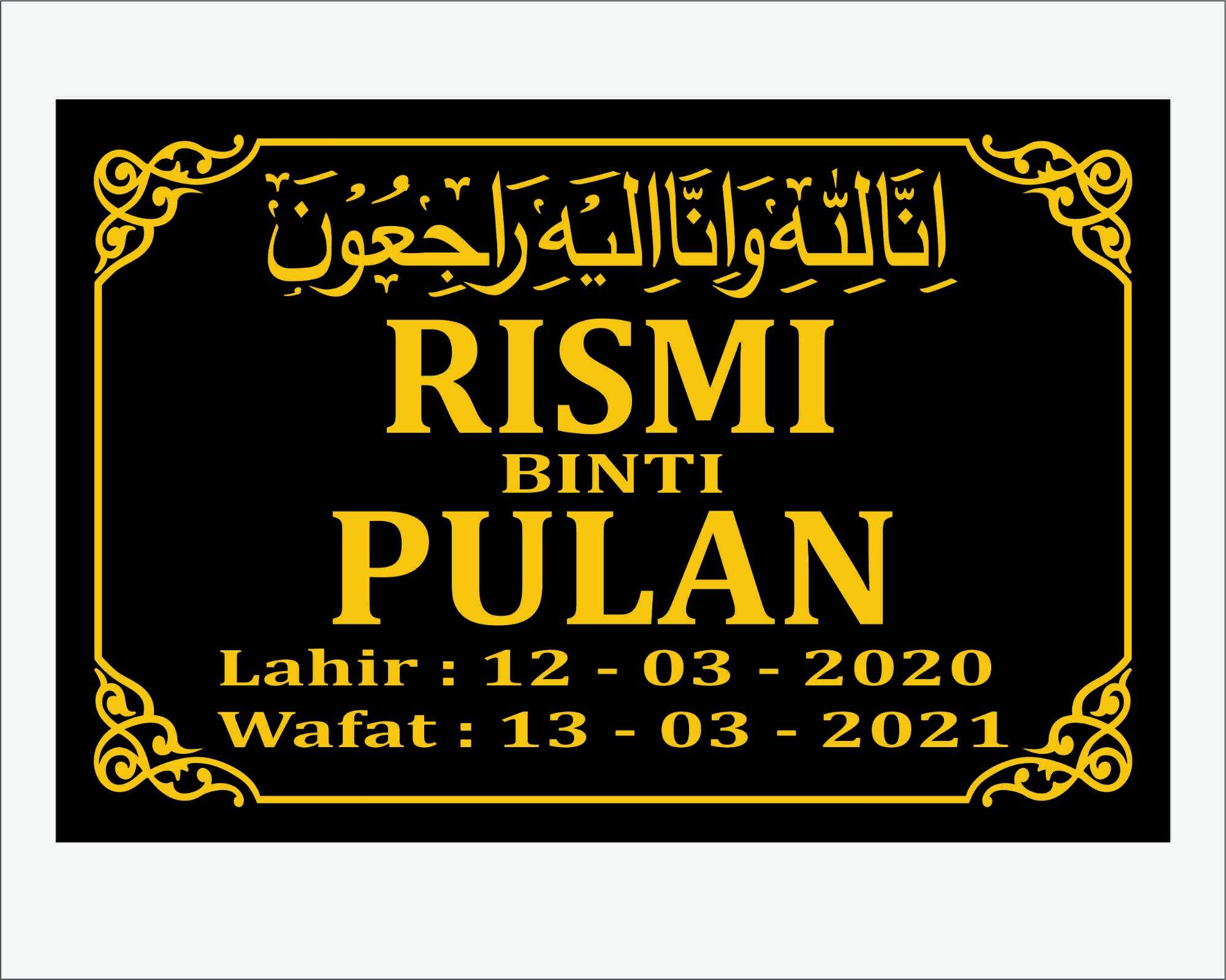 CUTTING STICKER POLAAN ATAU CETAKAN UNTUK BIKIN BATU NISAN BERBAHAN ...