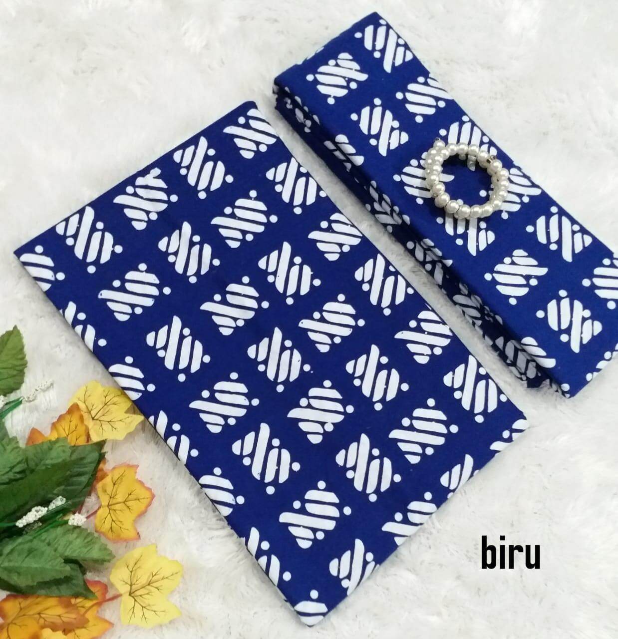 Kain Batik Cap Garutan Warna Biru - Bahn Kain Meteran Bahan Baju - Kain ...