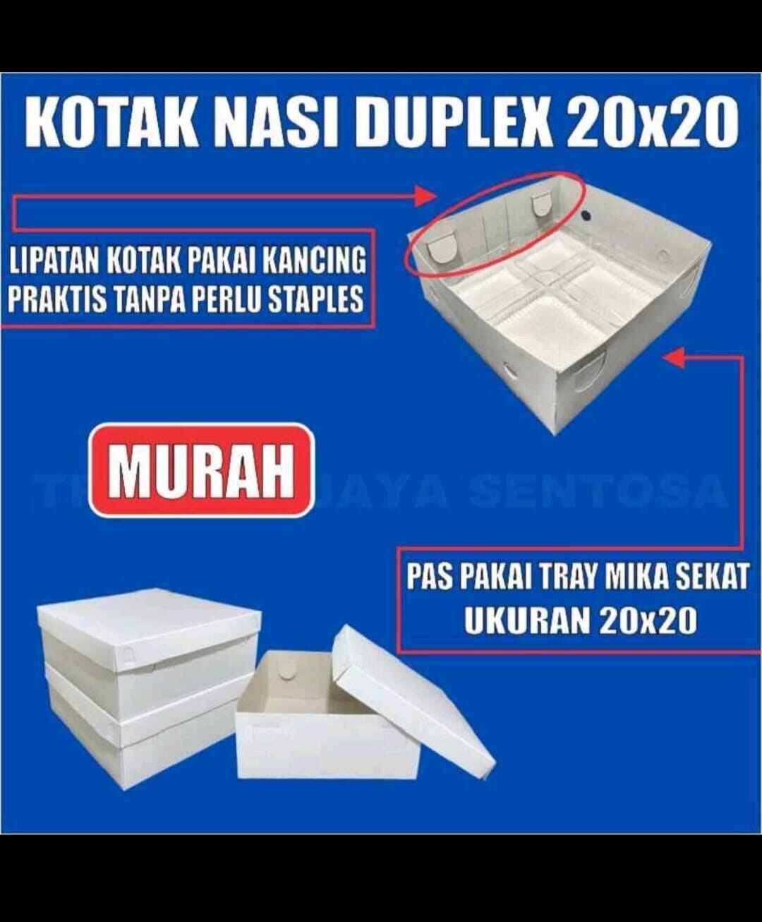 Kotak nasi /Dus nasi 20x20 bahan Duplex super 1 pack isi 50 pcs ...
