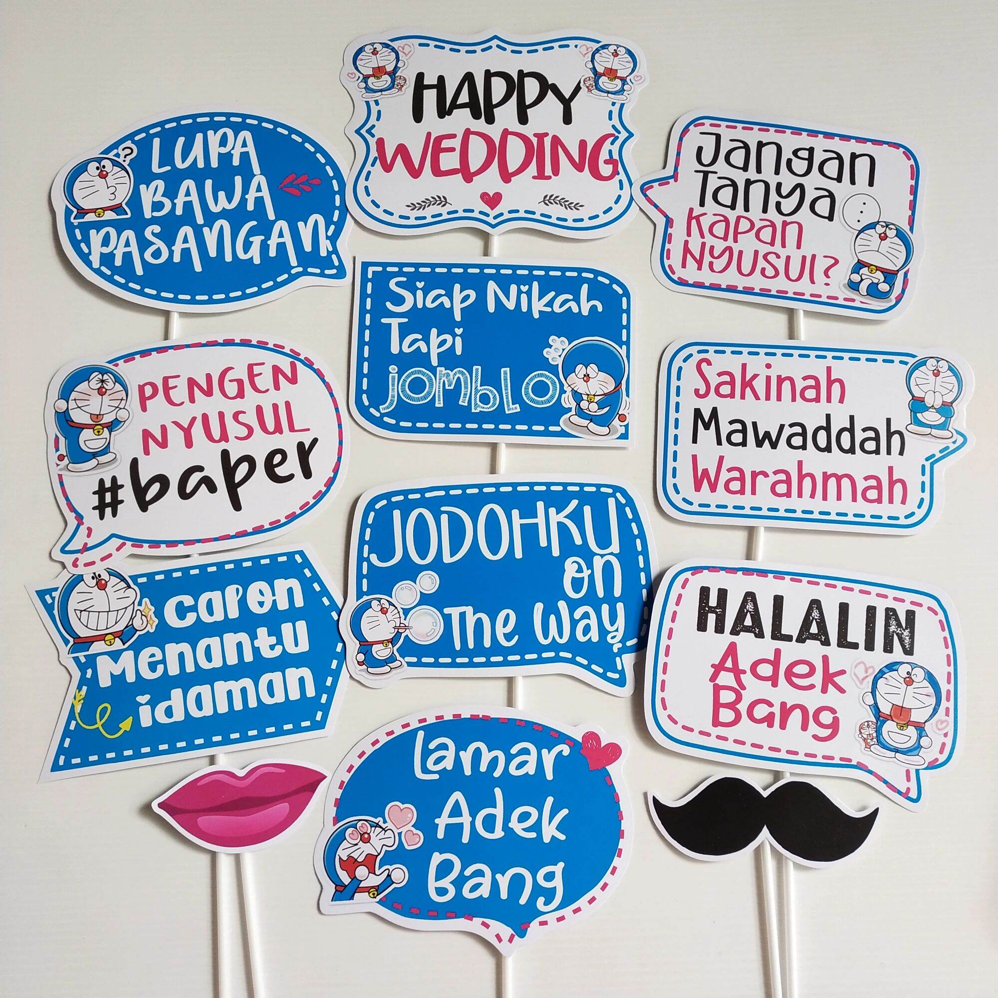 DORAEMON WEDDING PHOTO PROPS PHOTO BOOTH AKSESORIS PHOTOBOOTH WEDDING ...