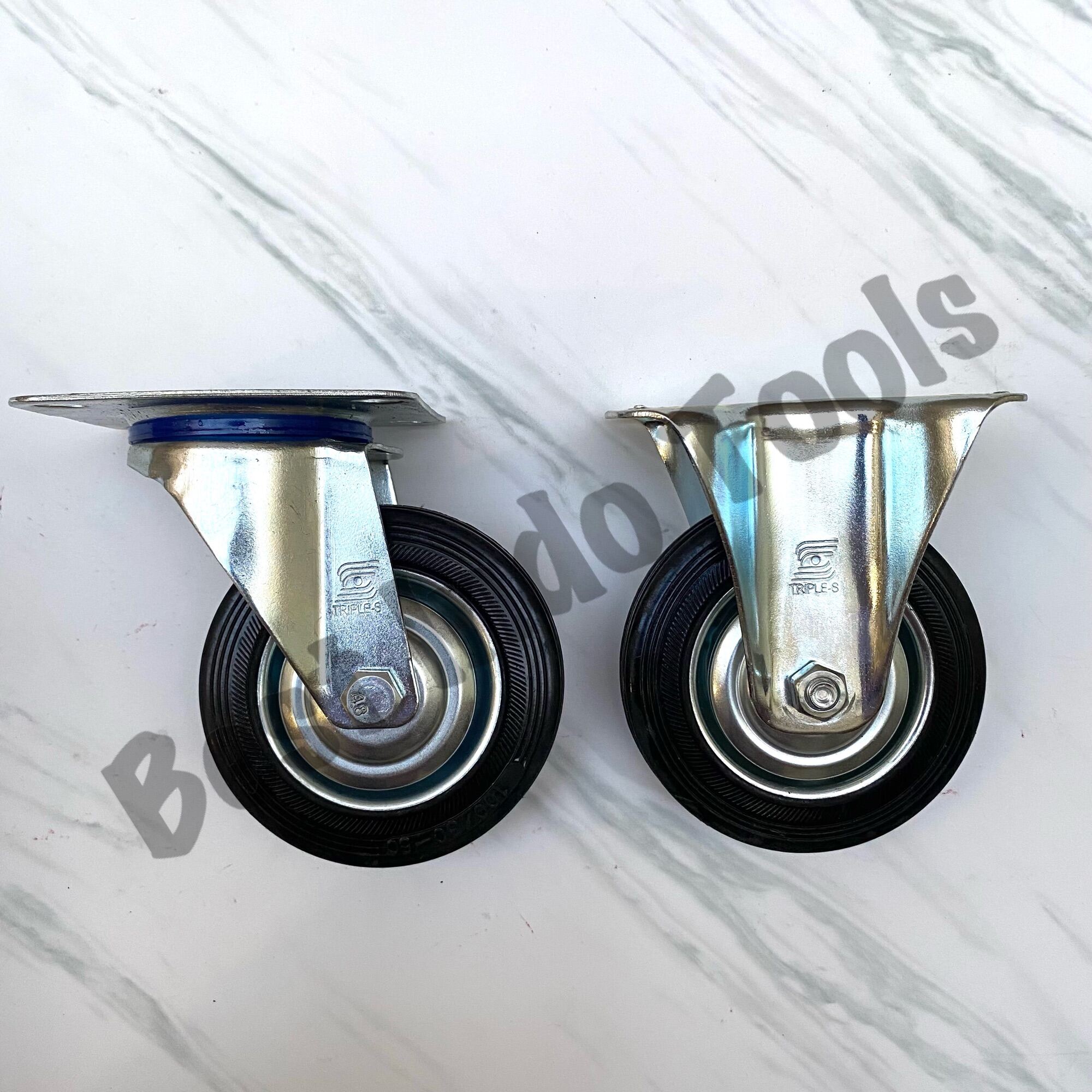 RODA KARET 6" INCH HIDUP MATI BAN TROLLEY ETALASE HITAM BLACK STELING TROLI TROLLY GEROBAK BOOTH ...