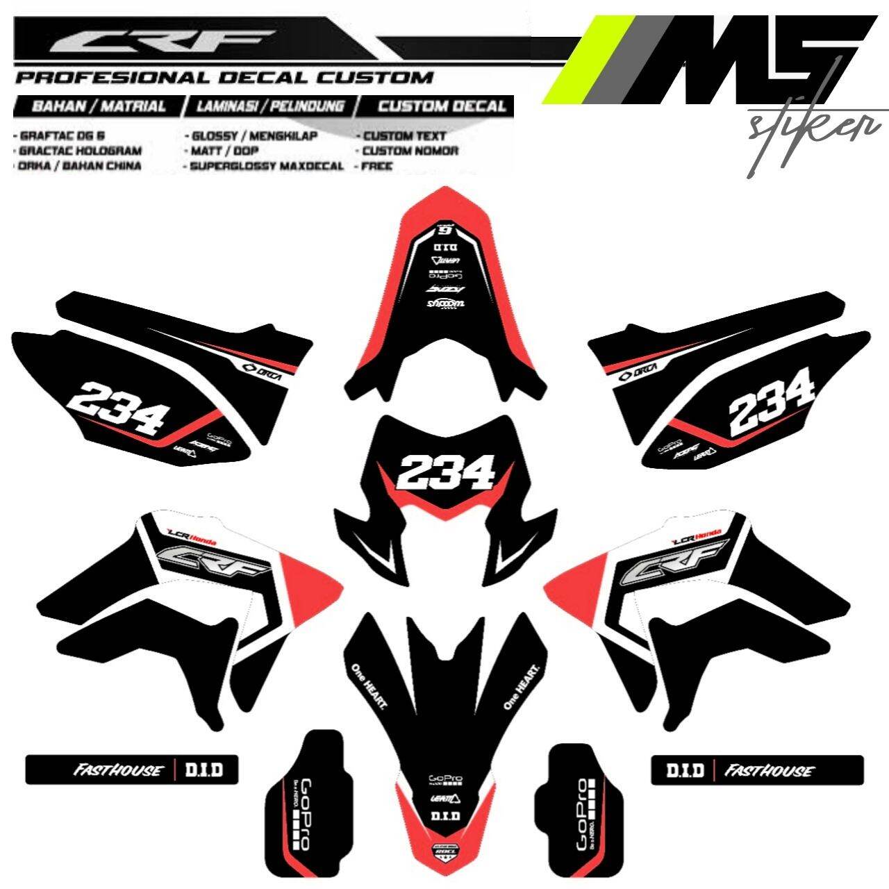 Decal Sticker Striping Variasi Fullbody CRF 150 L (BISA TAMBAH NOMOR ...