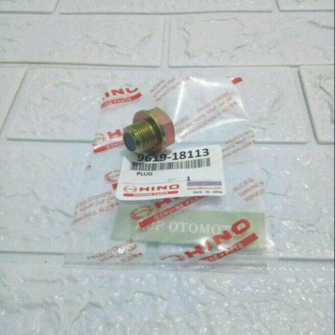 Plug pan oil baut carter jo8e hino lohan fm260ti baut pembuangan oli mesin | Lazada Indonesia