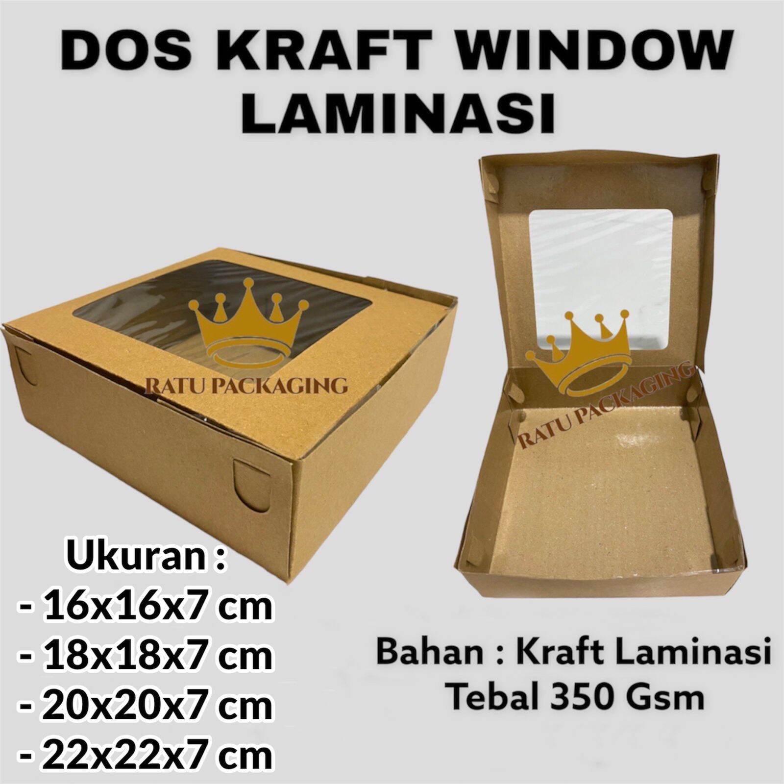 DOS KRAFT WINDOW LAMINASI TINGGI 7CM KARDUS BOX KARTON HAMPERS KUE ...