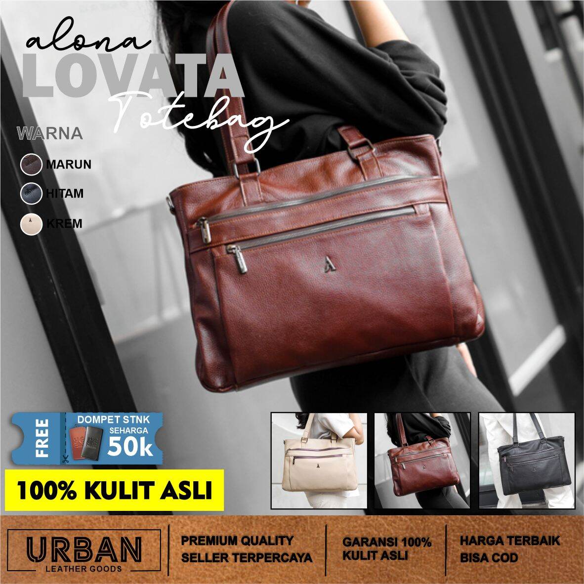 Tas Totebag ALONA LOVATA TOTEBAG Tas Wanita Kulit Sapi Terbaru 2026 Tas ...