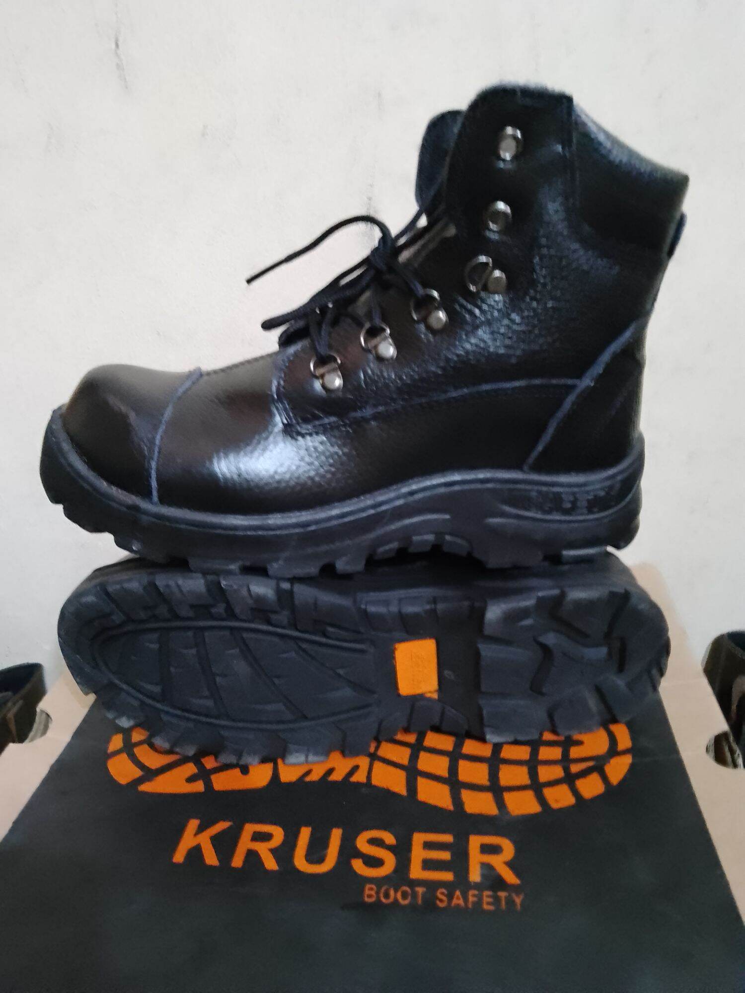sepatu safety kruser kulit asli/sepatu safety tali hitam | Lazada Indonesia