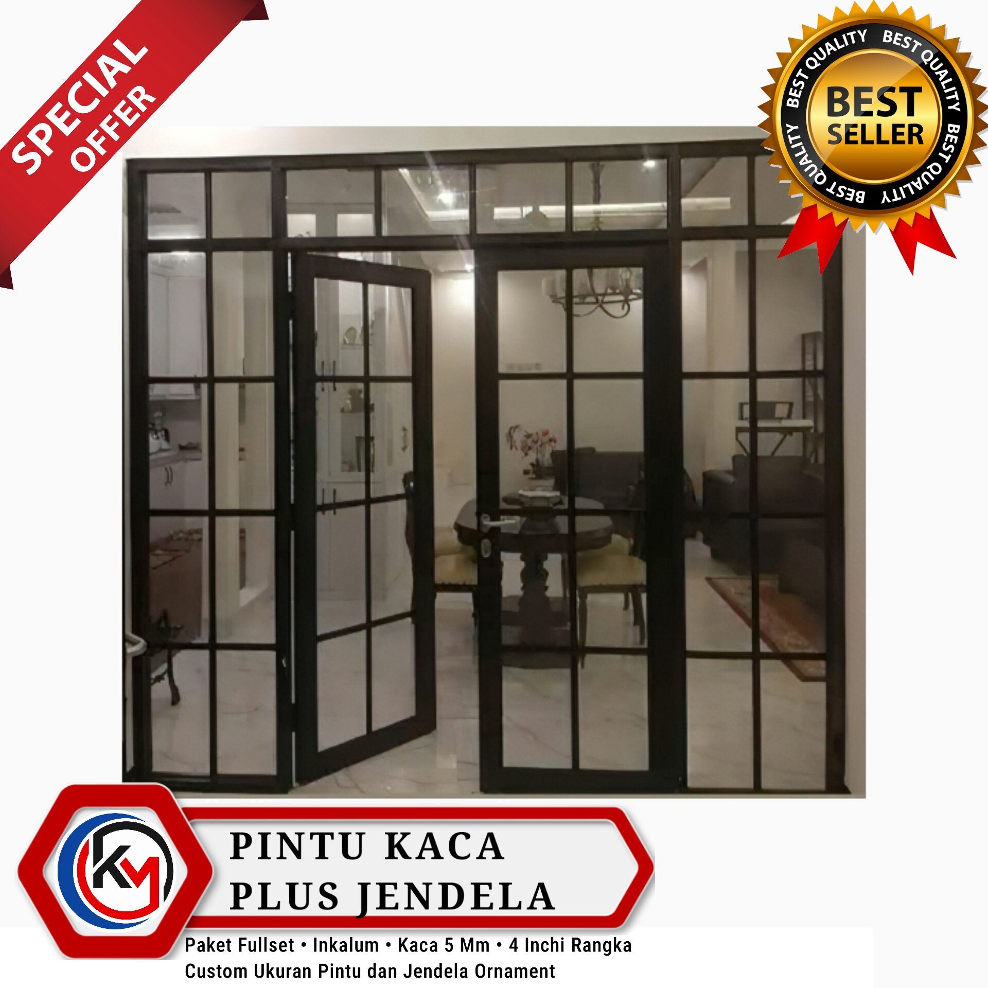 Pintu Aluminium Jendela Fullset SNI Pintu Jendela Aluminium Minimalis Kualitas Premium | Lazada ...