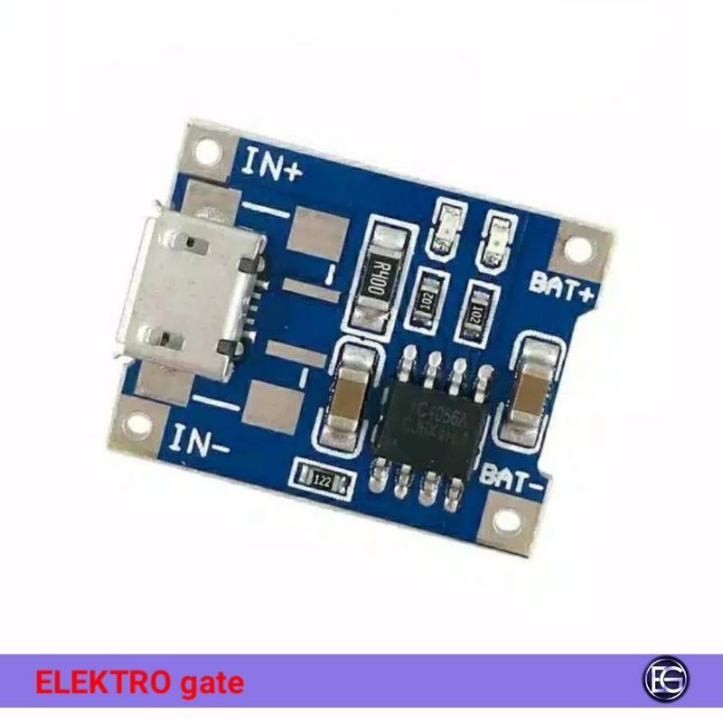 Modul charger battery baterai lithium micro usb 5v 1a 18650 TP4056 ...
