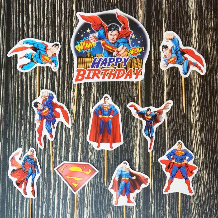 Superman Birthday Cake Topper 1 set | Lazada Indonesia