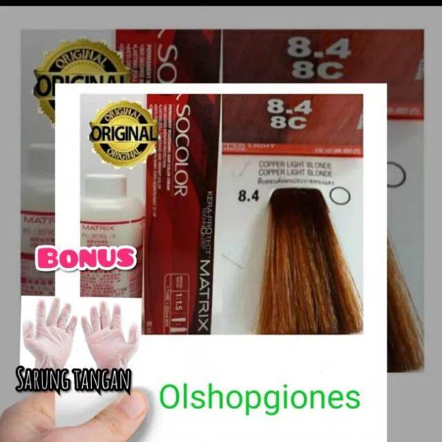 Matrix Socolor Cat Rambut Varian Coklat Blonde Copper + oxydant ...