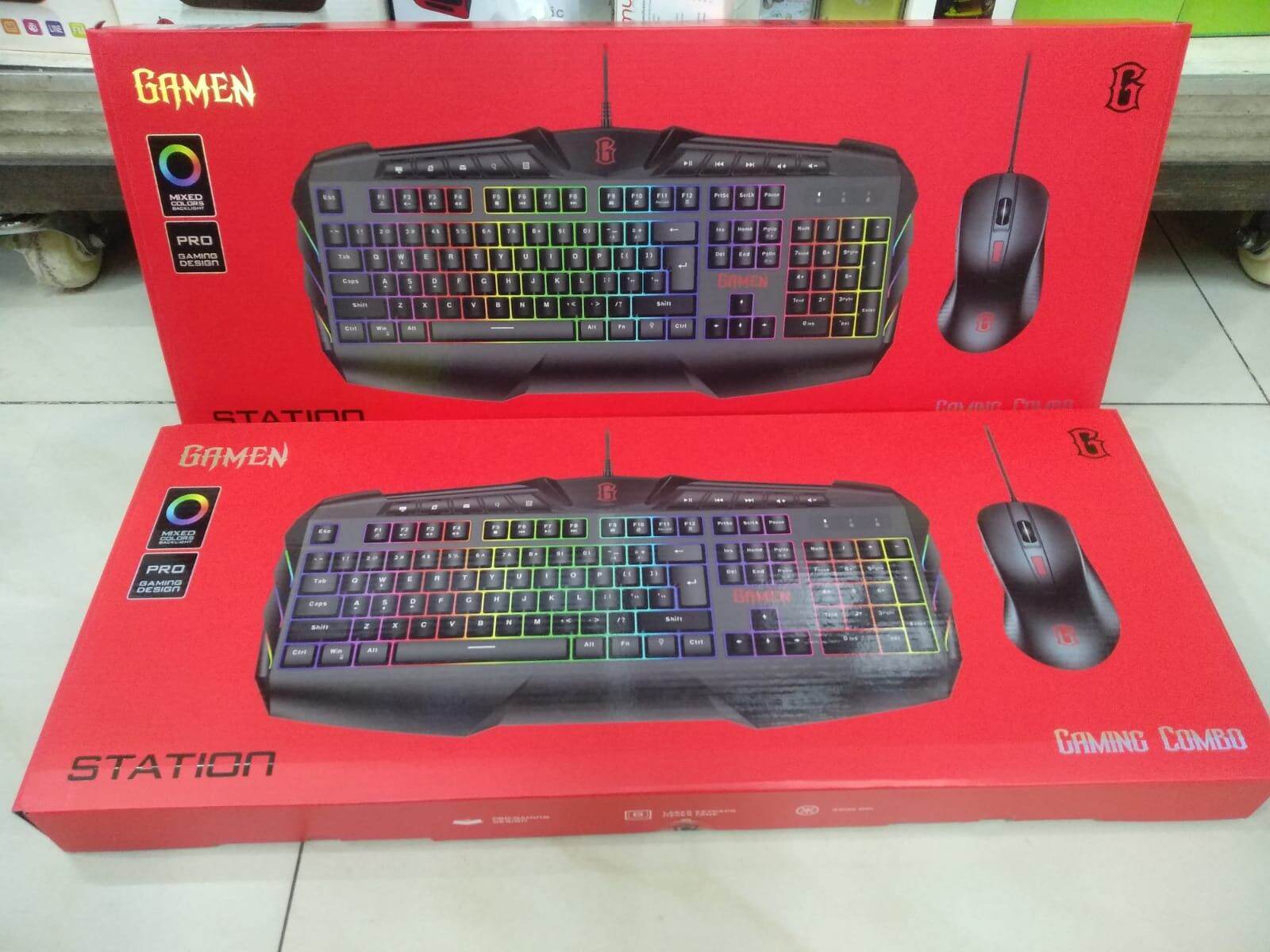 GAMEN Keyboard STATION Professional Gaming Mouse & Keyboard Combo 3200 DPI Garansi Original Resm ...