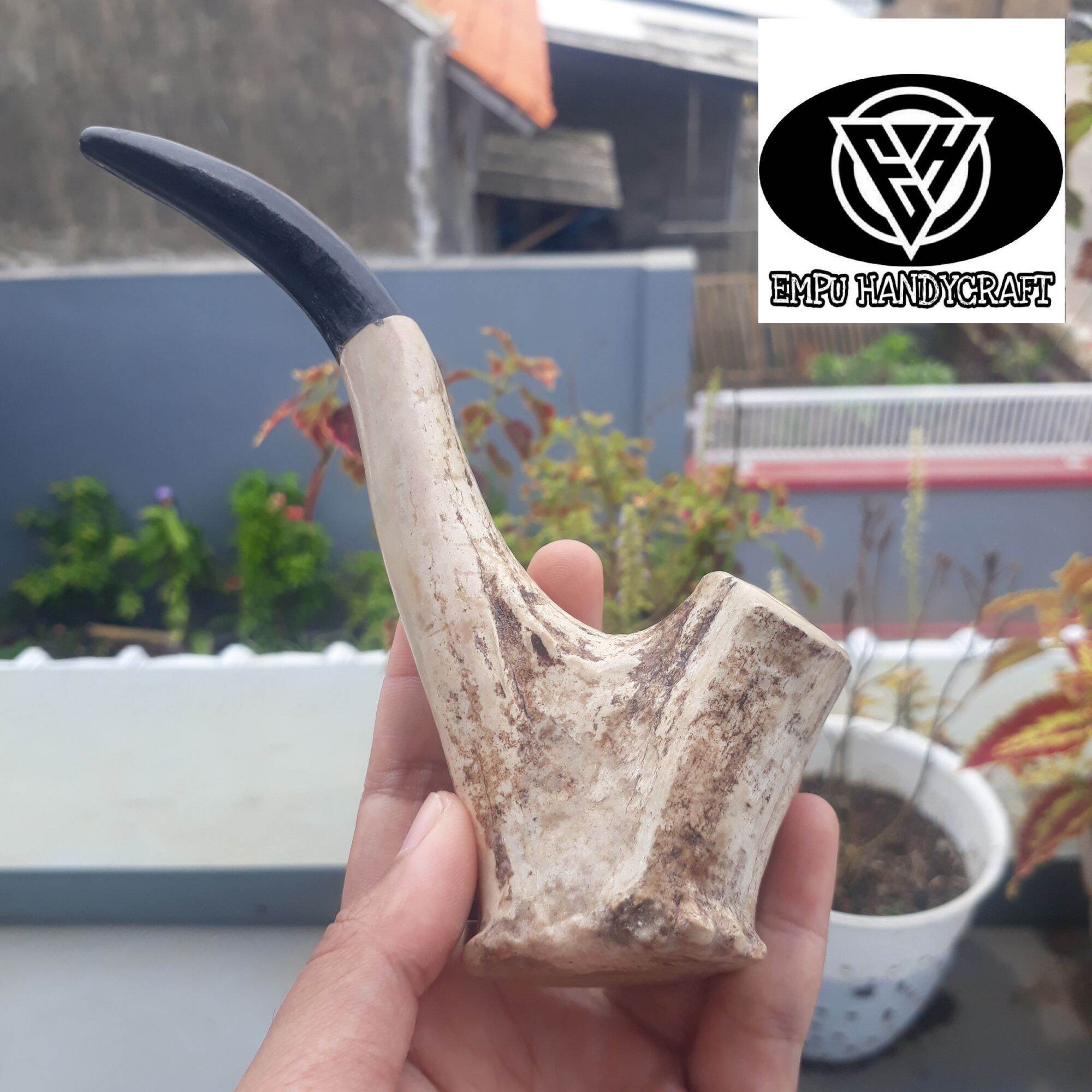 once pipa rokok cangklong tanduk rusa kombinasi kelor hitam T 106 ...