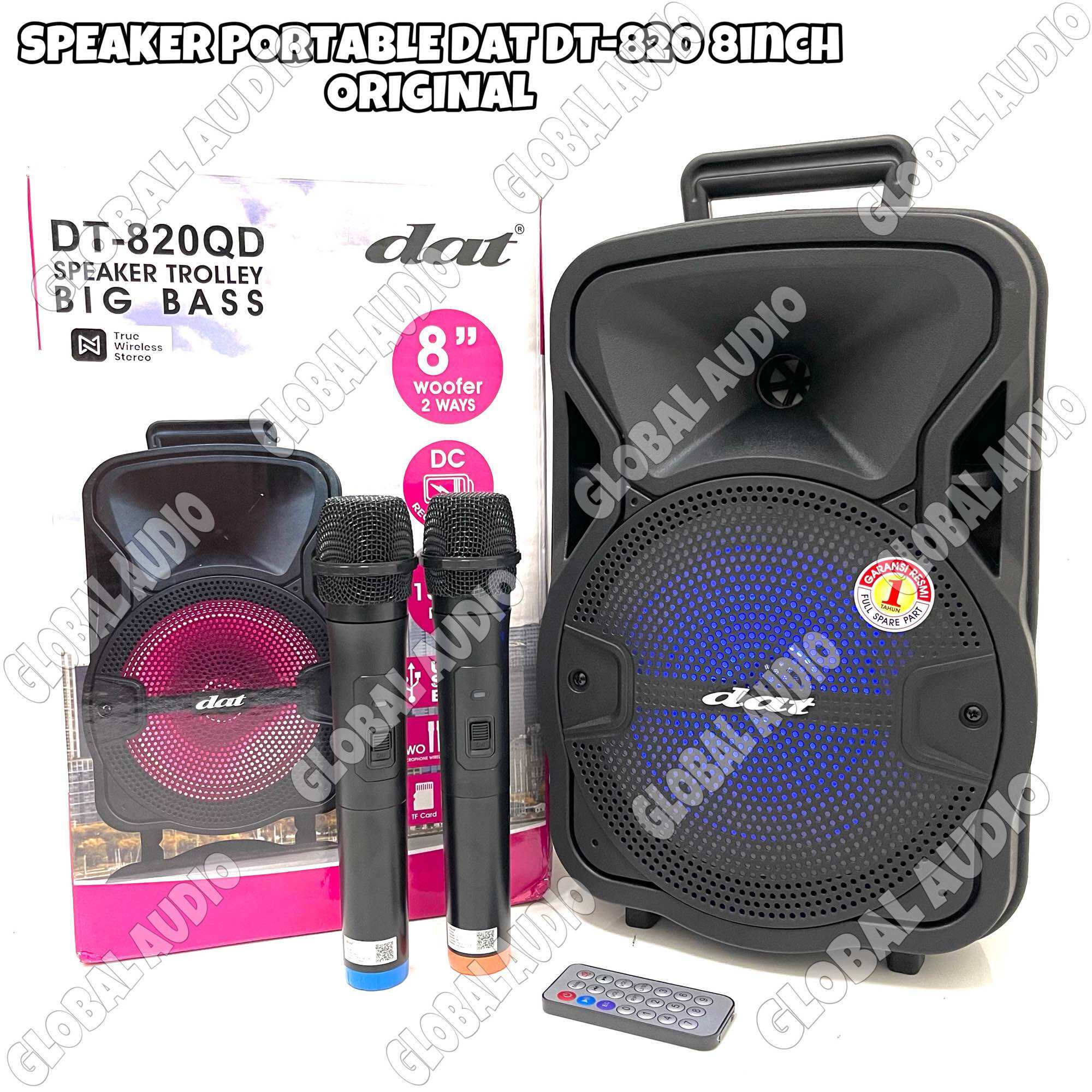 Speaker Portable Wireless Dat DT 820 QD & DAT DT 815AS Original 8 inch ...