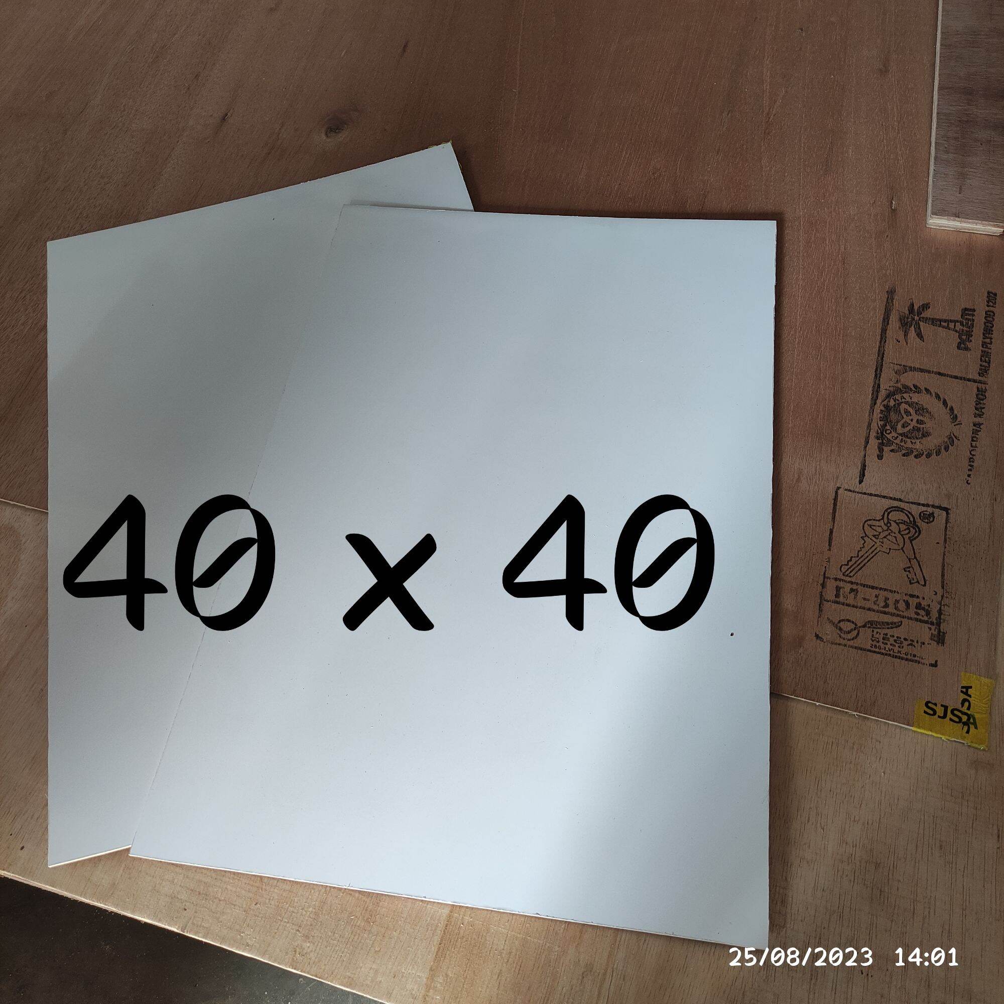 triplek melamin ukuran 40cm x 40cm, triplek melamin putih kilap(glosy ...