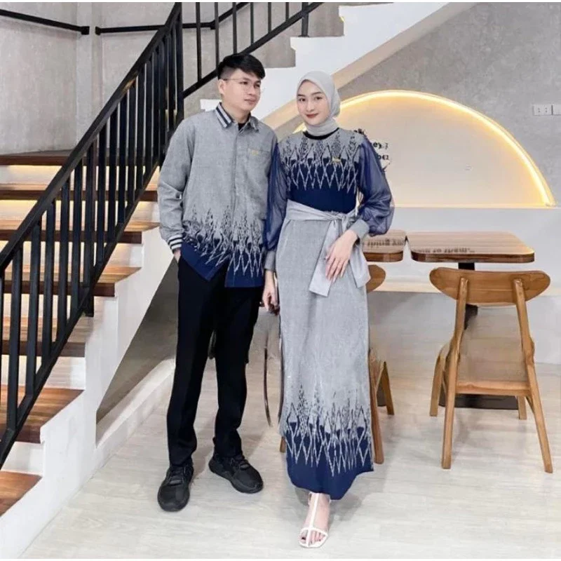 [[READY STOK]]-Raya Couple Tenun Grey Blues-Baju Tenun Pasangan-Baju ...