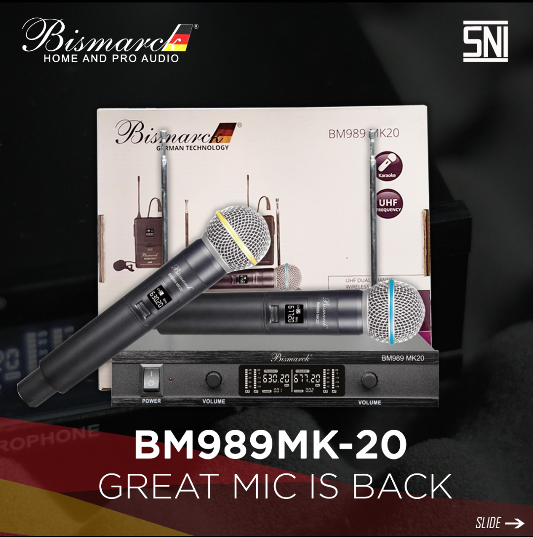 Mic wireless bismarck BM989MK-20 UHF original garansi resmi | Lazada Indonesia