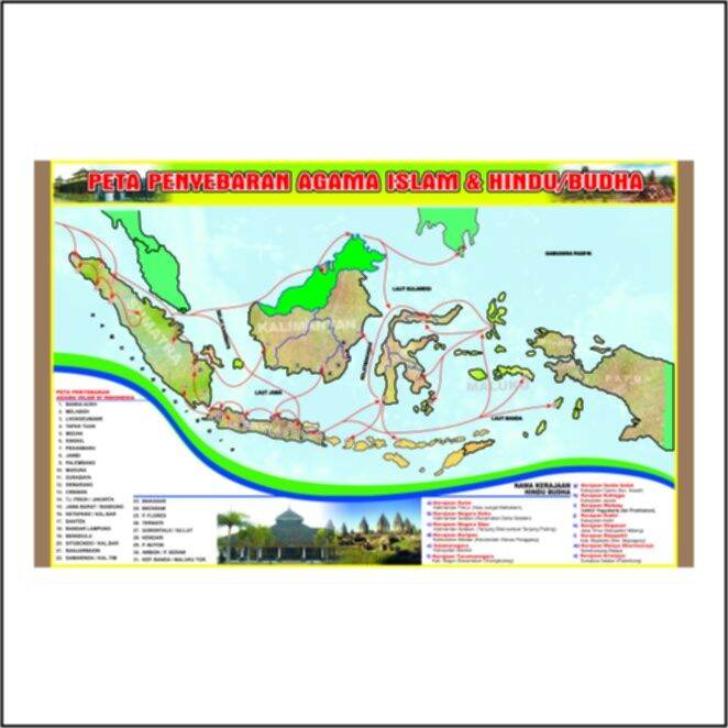 PETA INDONESIA BINGKAI GULUNG KAYU UKURAN 120 × 80 cm | Lazada Indonesia