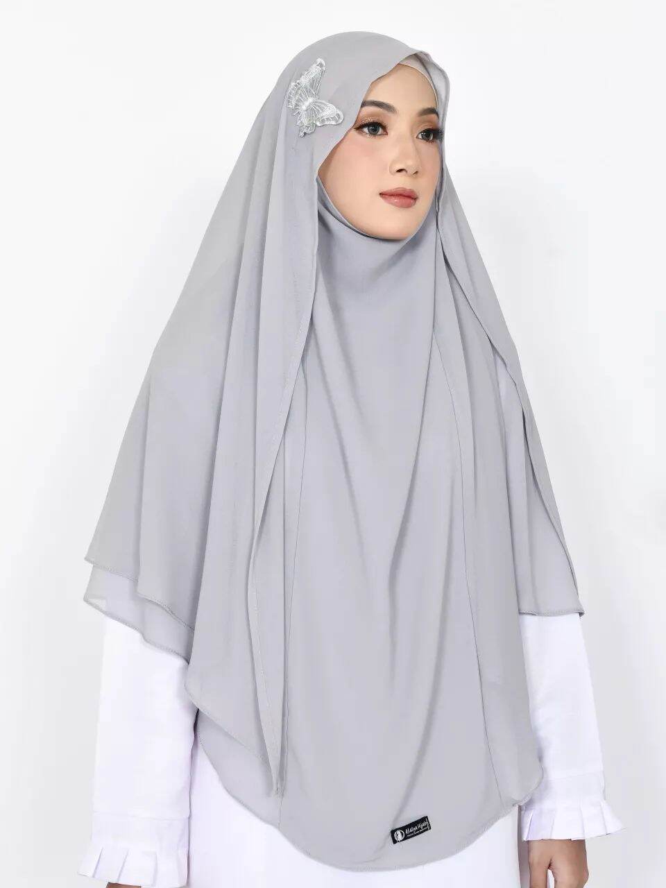FRENCH KHIMAR BUTTERFLY DUA LAYER JUMBO NIQAB CADAR TALI / JILBAB ...