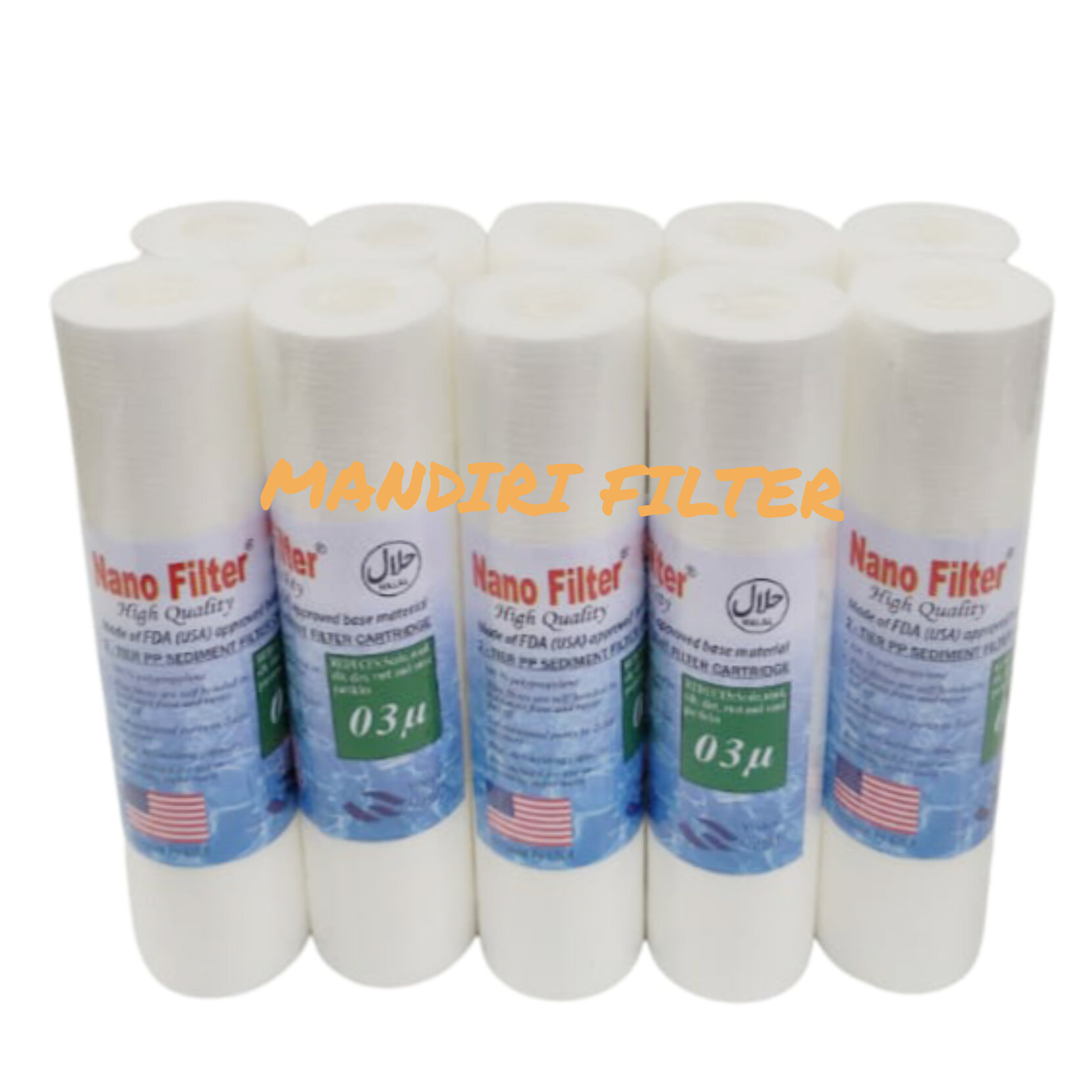 filter air nano 10 inch, sedimen spun nano 03 micron - isi 10 pcs 03 ...