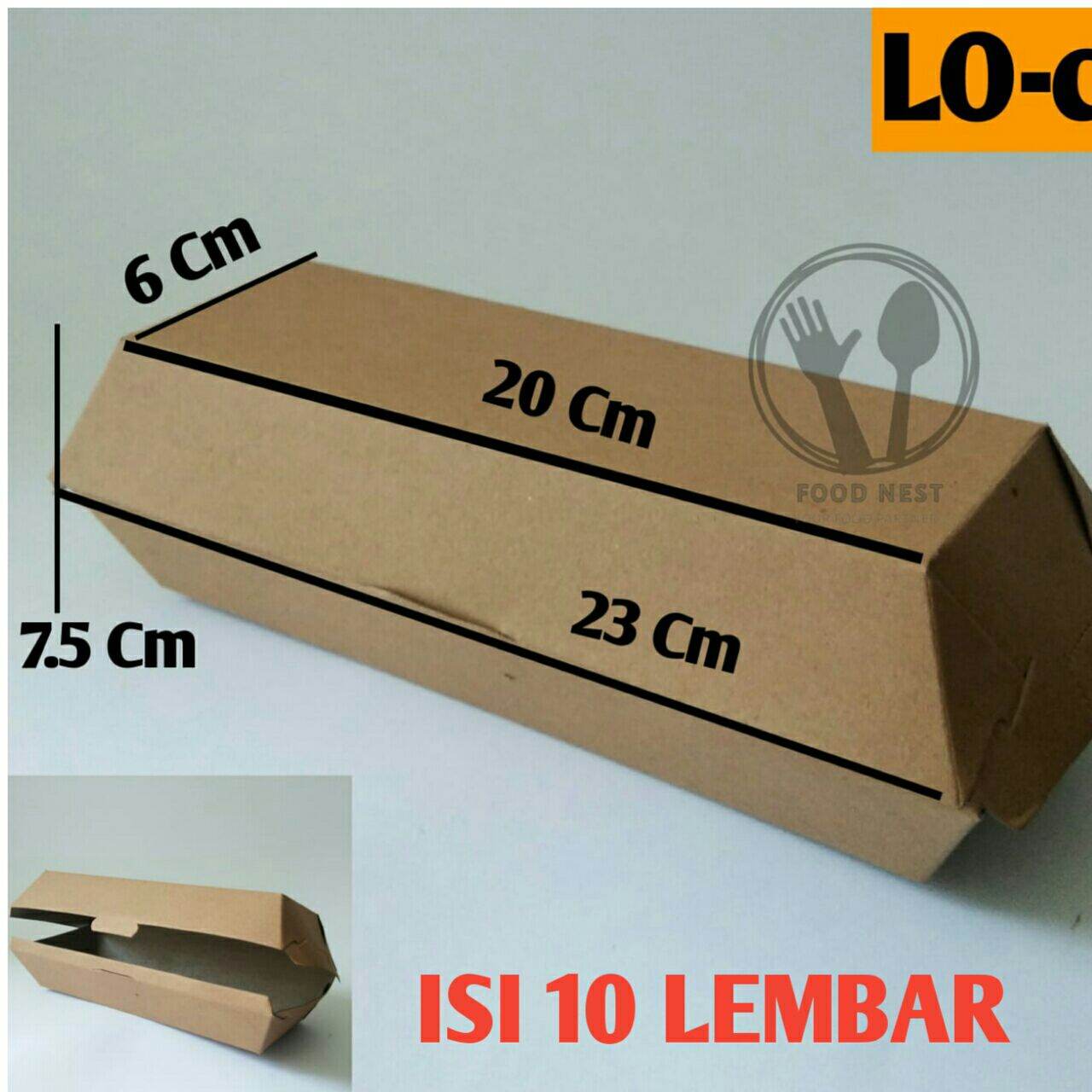 ISI 10 / BOX DUS CORNDOG DUS BOX SOSIS BAKAR BESAR BOX TAICHAN KRAFT ...