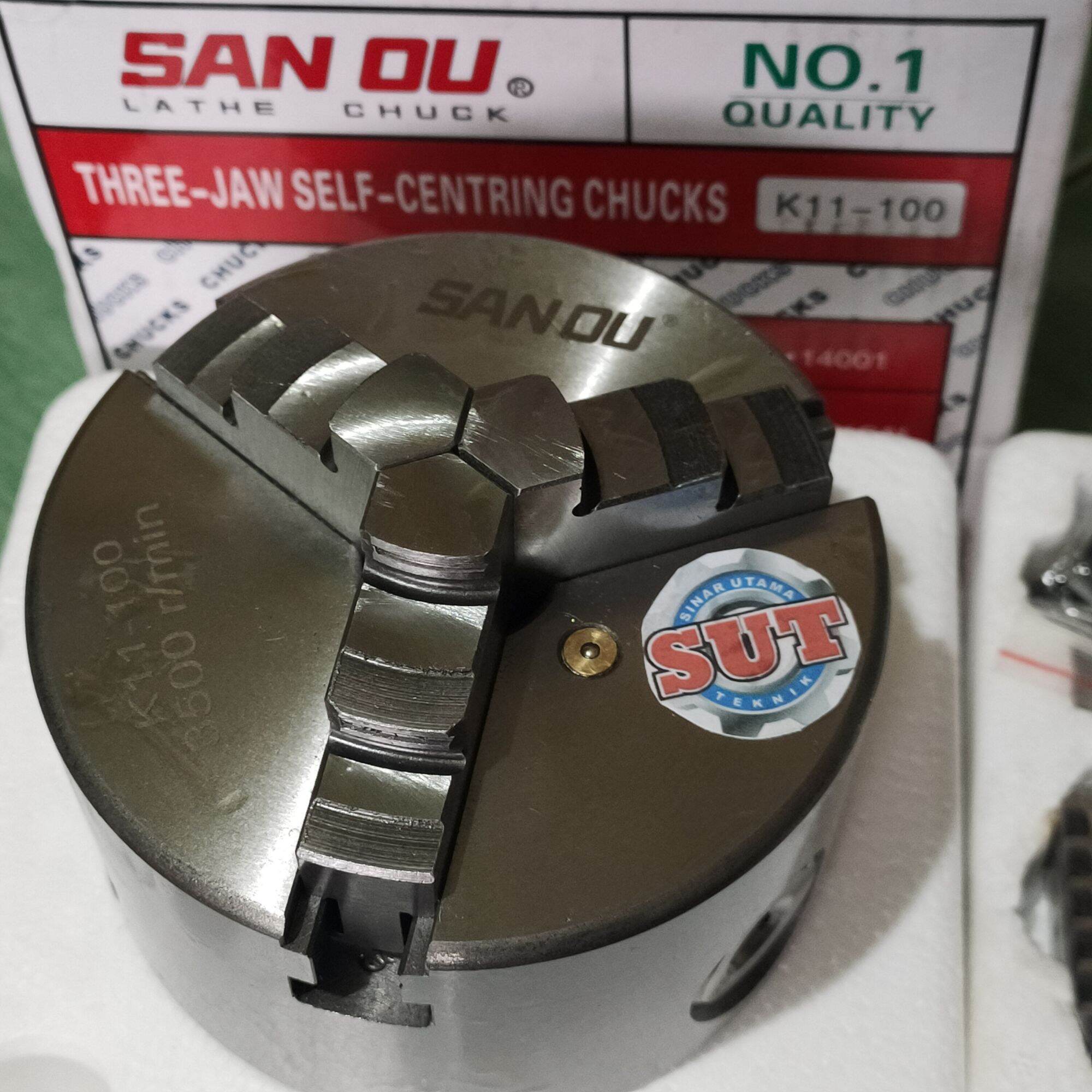 K11-100 chuck bubut 4 inchi 3jaw self centering Cekam bubut Claw bubut ...